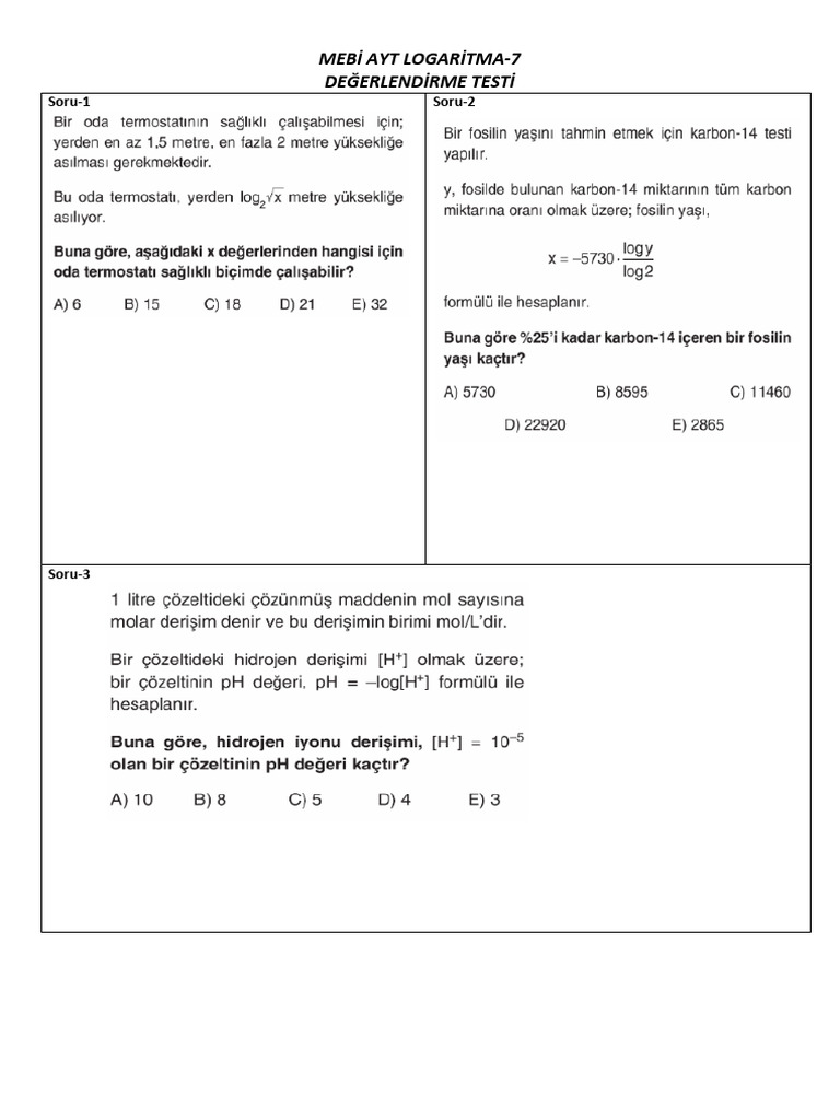 MEBİ logaritma-7 | PDF
