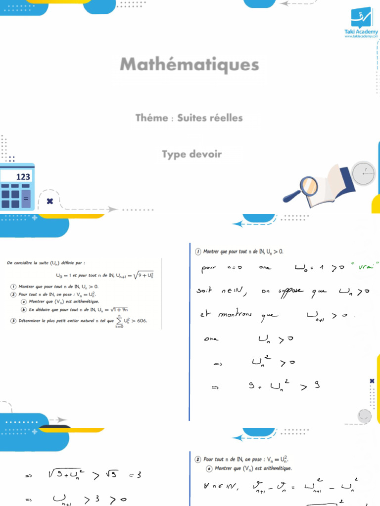Devoir de Mathématiques : Suites Réelles | PDF