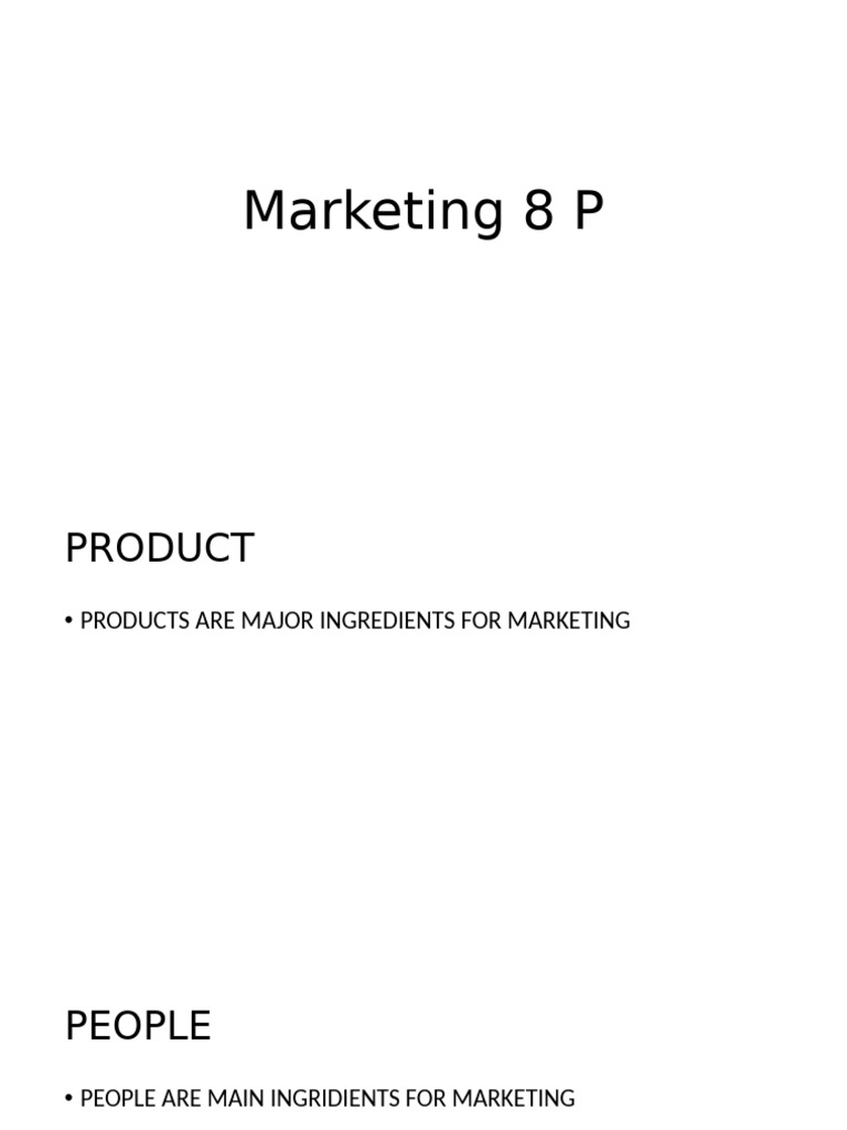Marketing 8 P | PDF