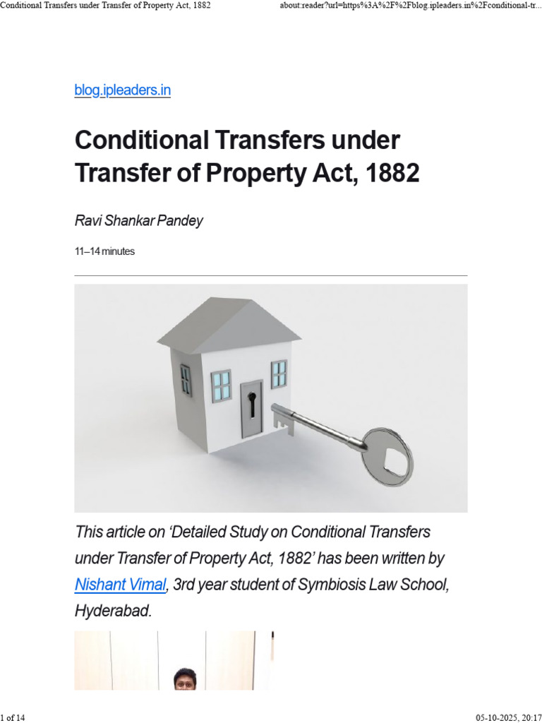 Conditional Transfers in Property Law | PDF | Legal Documents | Civil ...