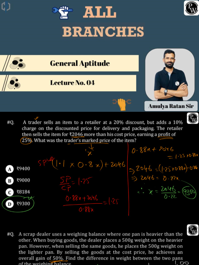 (General Aptitude) General Aptitude 04 Class Notes - @bij | PDF