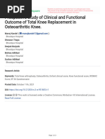 Oxford Knee Score Assessment Guide | PDF