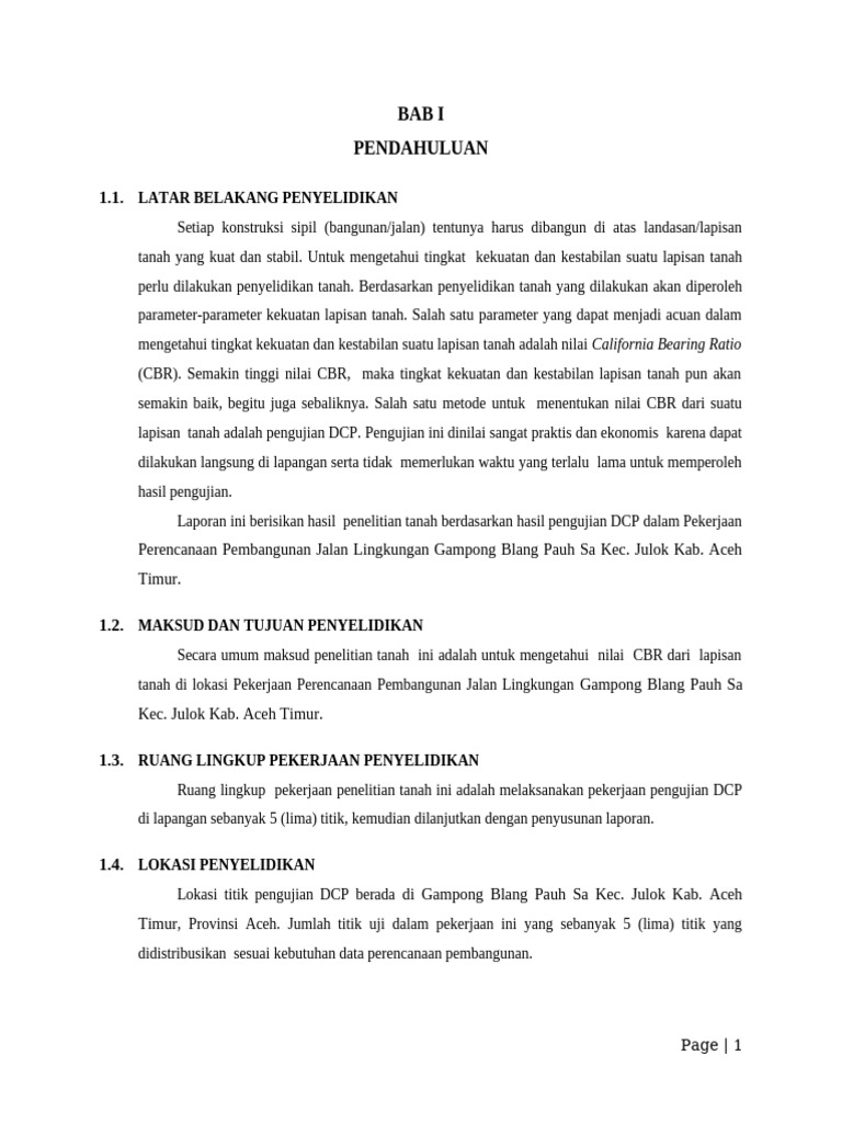Pengujian DCP untuk Nilai CBR Tanah Aceh | PDF