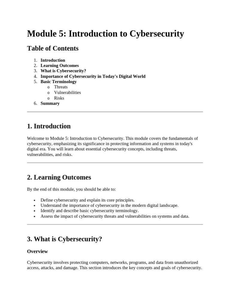 Module 5 Introduction To Cybersecurity | PDF | Security | Computer Security