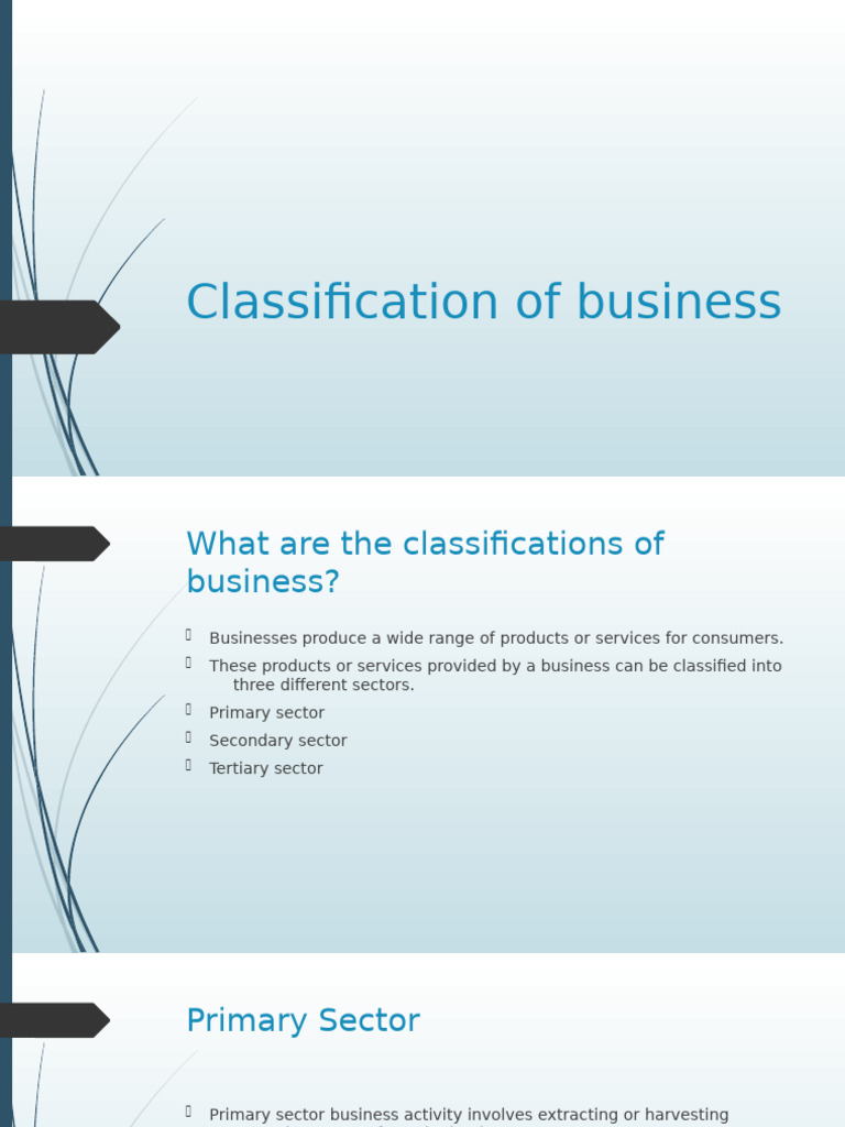 Business Classifications by Sector | PDF