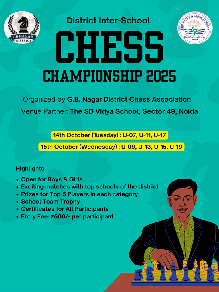 G.B. Nagar District Chess Championship 2025 | PDF
