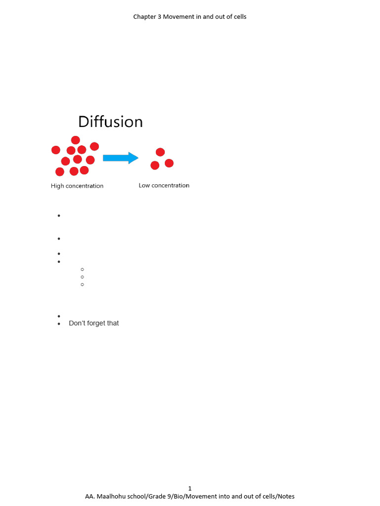 Chapter 3 Movement in and Out of Cells | PDF | Osmosis | Diffusion