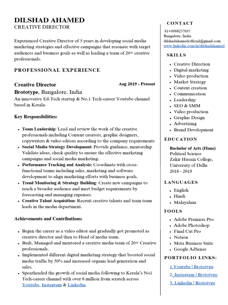 Naukri DilshadAhamed[6y 0m] | PDF | Digital Marketing | Social Media