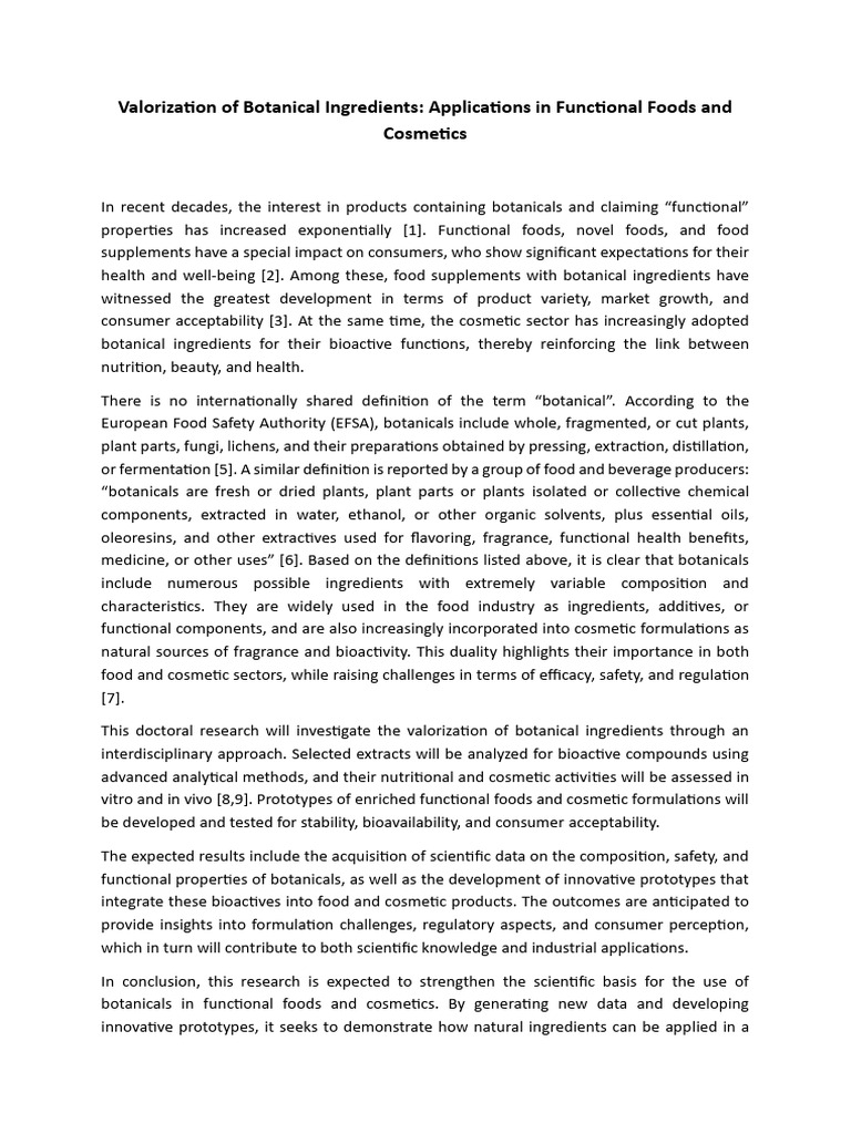 Valorization of Botanical Ingredients HT | PDF | Foods | Dietary ...