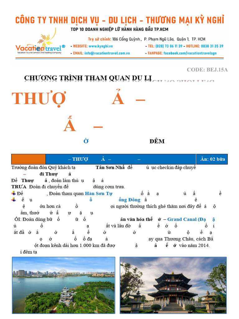 (Bej.15a) 5n5đ Tour No Shop Thượng Hải - Vô Tích - ô Trấn - Hàng Châu ...