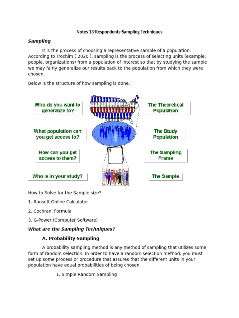 Respondents and Sampling Techniques | PDF | Sampling (Statistics ...