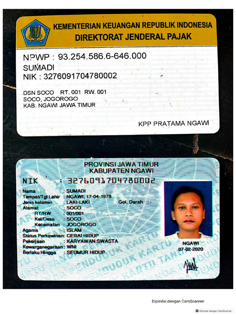 NPWP KTP Sumadi | PDF