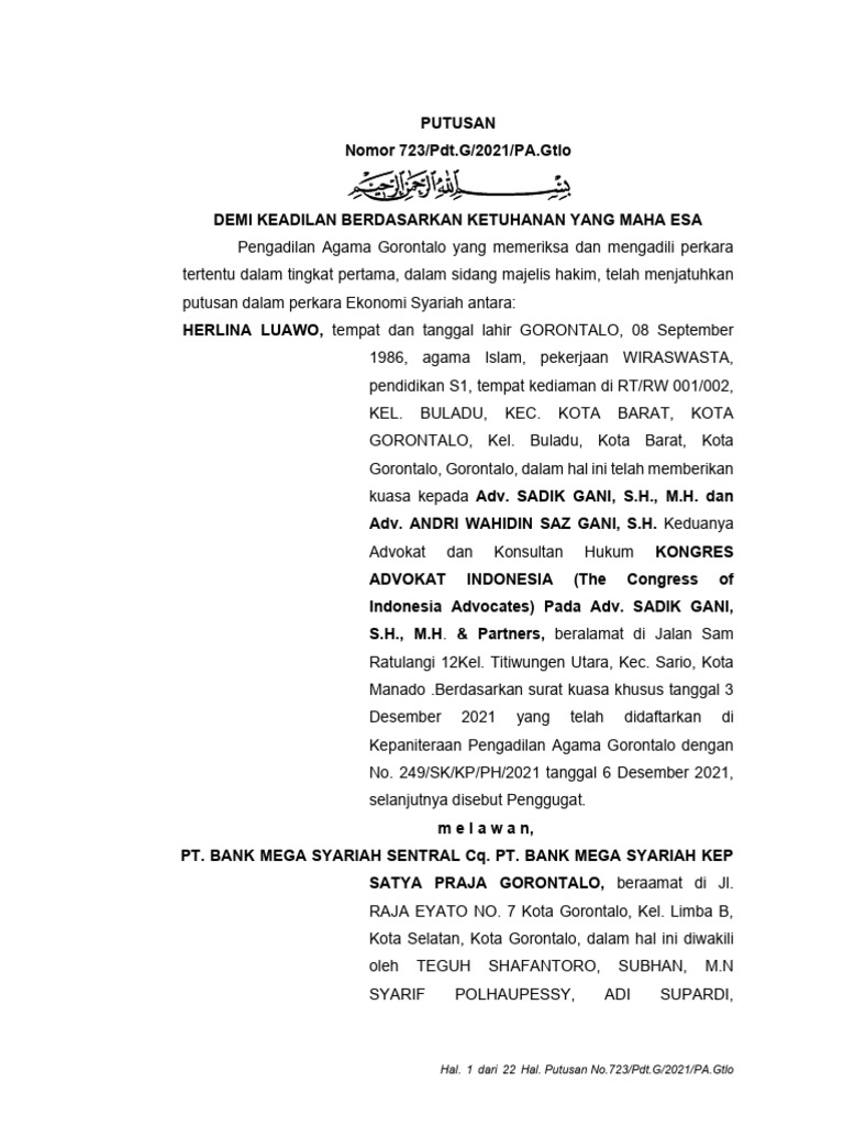 Putusan Perkara 723 | PDF