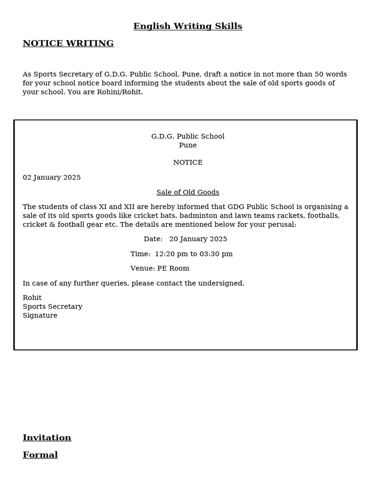 Grade 12 - English Writing Skills Updated On 22-10-2025 | PDF | Teachers