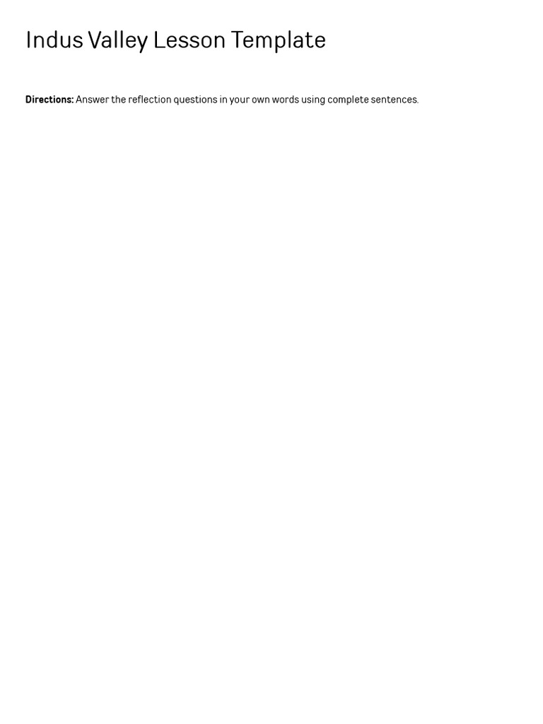 Indus Valley Lesson Template | PDF