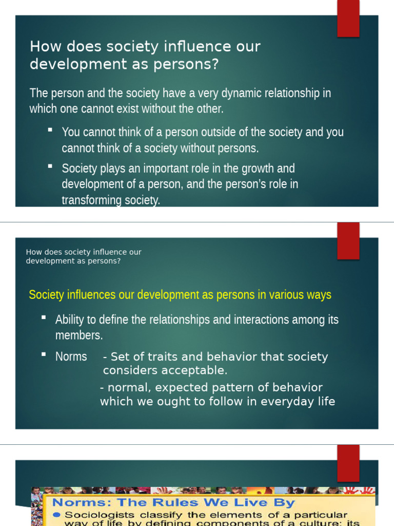 LESSON 7 How Does Society Influence Our Development As Persons | PDF ...