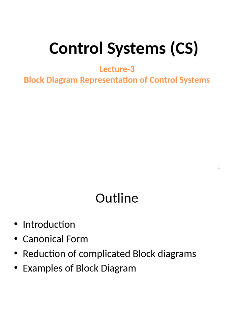 Control Systems Block Diagram Overview | PDF | Control Theory ...