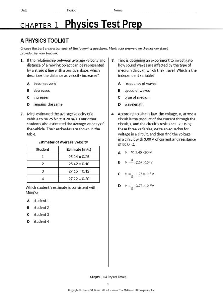 Physics Test Prep Questions and Answers | PDF | Significant Figures | Waves