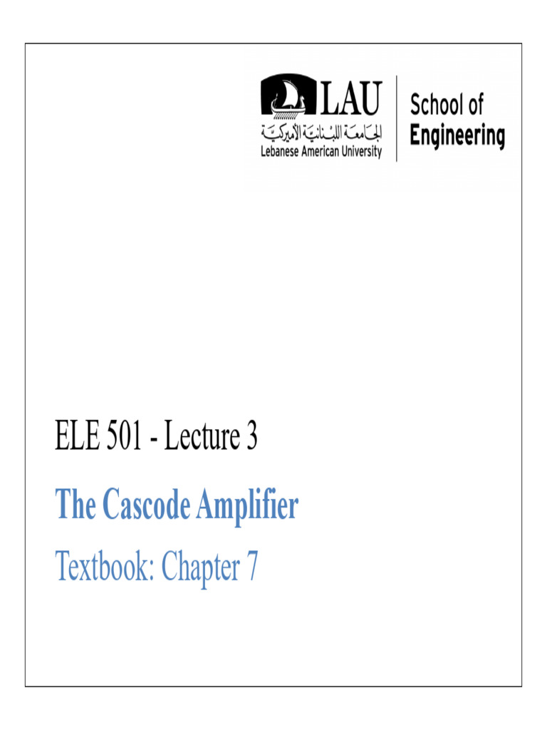 Cascode Amplifier Overview and Analysis | PDF | Amplifier | Mosfet