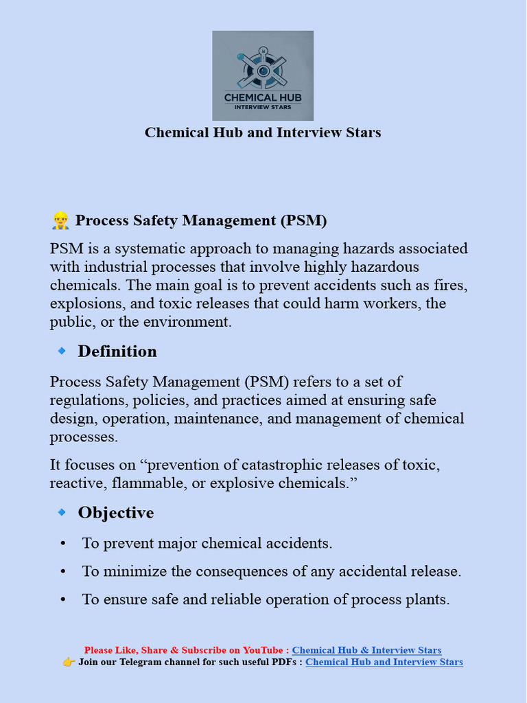 Understanding Process Safety Management | PDF | Working Conditions ...