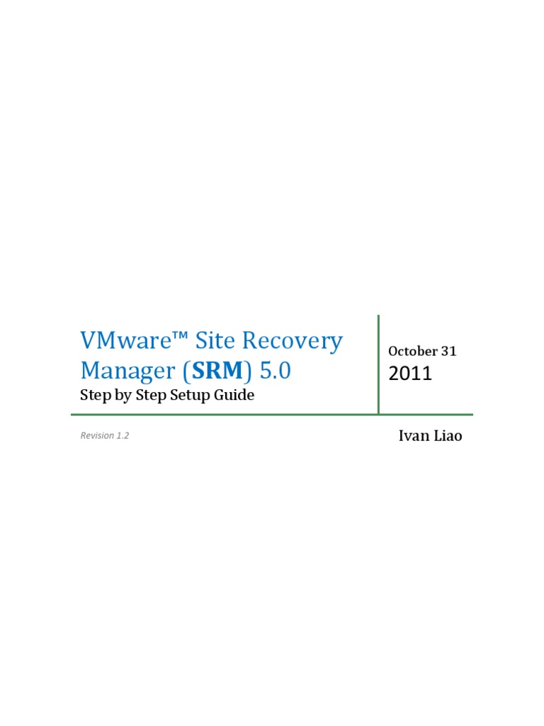 VMware Site Recovery Manager (SRM) 5.0 Step by Step Setup Guide | V ...