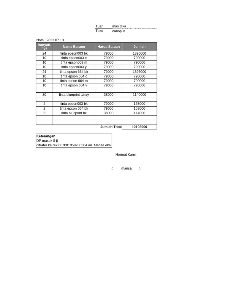 Nota Tinta | PDF