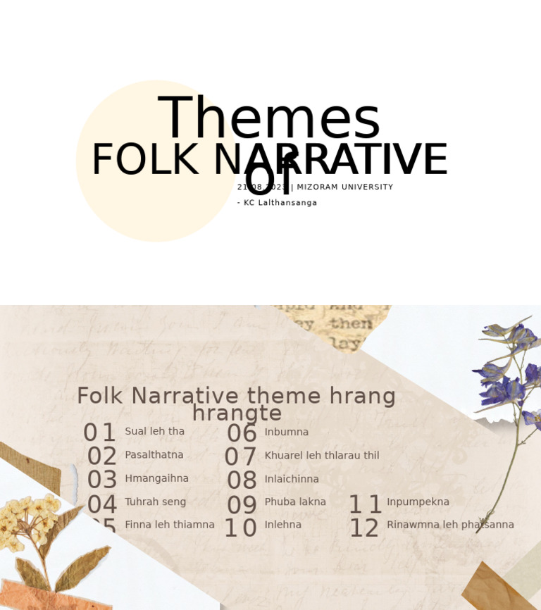 Folk Narrative Theme Hrang Hrangte | PDF