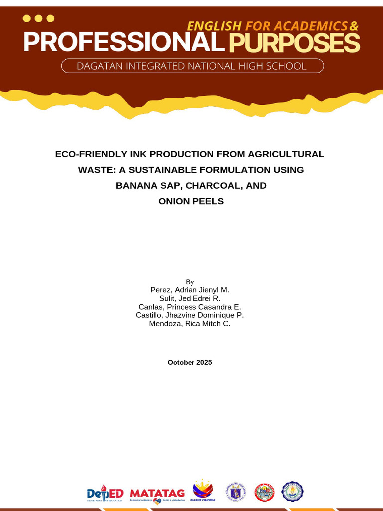 Eco-Friendly Ink from Agricultural Waste | PDF | Ink | Sustainability