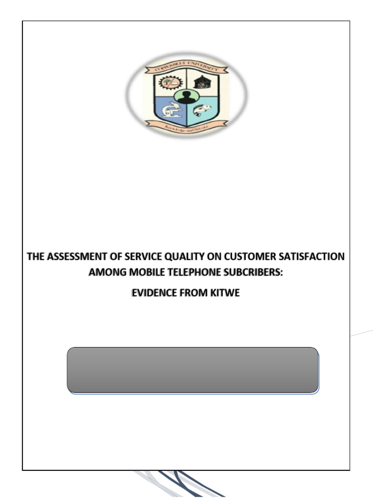 Full Dessertation (1) | PDF | Customer Satisfaction | Statistics