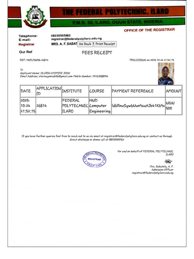 Hnd.nbte.Gov.ng Download Receipt 21430 | PDF