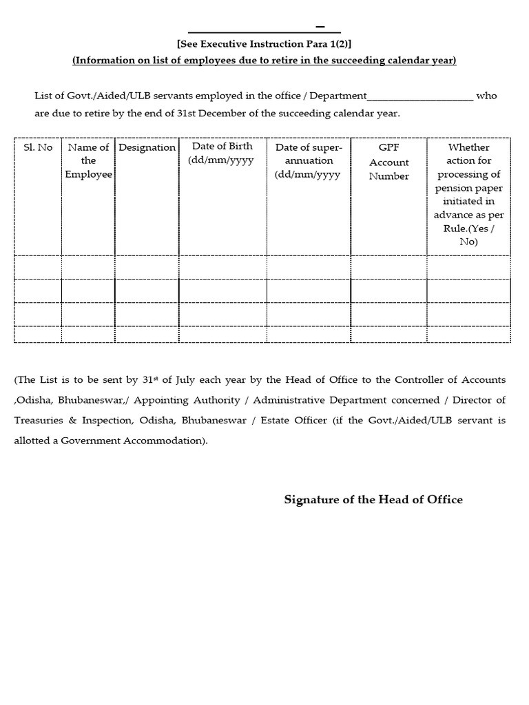 Pension Form for Upcoming Retirees | PDF