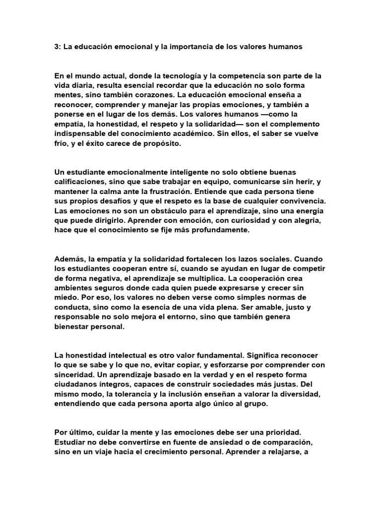Educación Emocional | PDF