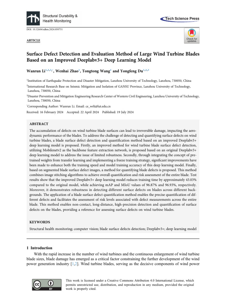 Wind Turbine Blade Defect Detection Model | PDF | Image Segmentation ...
