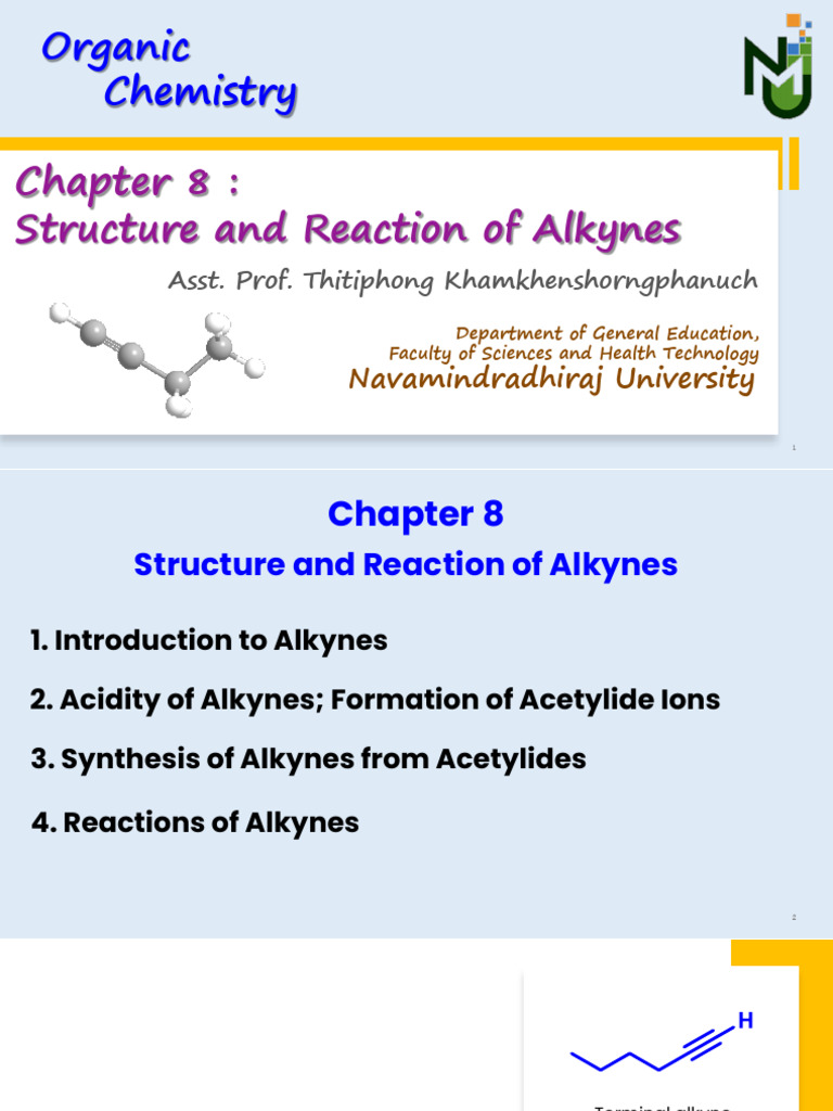 Alkynes: Structure, Reactions, and Synthesis | PDF | Alkene | Aldehyde