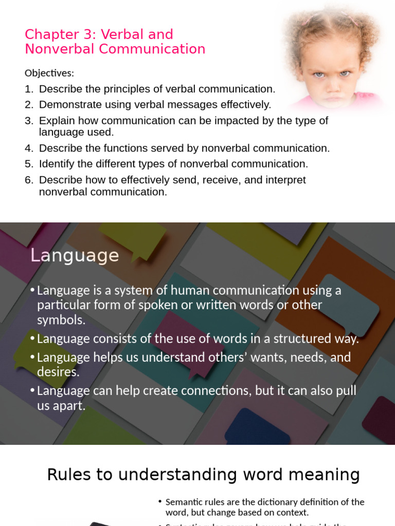 Chapter 3 Verbal and Nonverbal Communication OhwVLoq | PDF | Nonverbal Communication | Communication