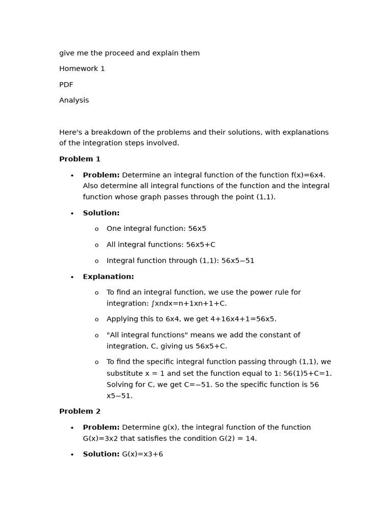 Integral Function Solutions and Explanations | PDF | Integral ...