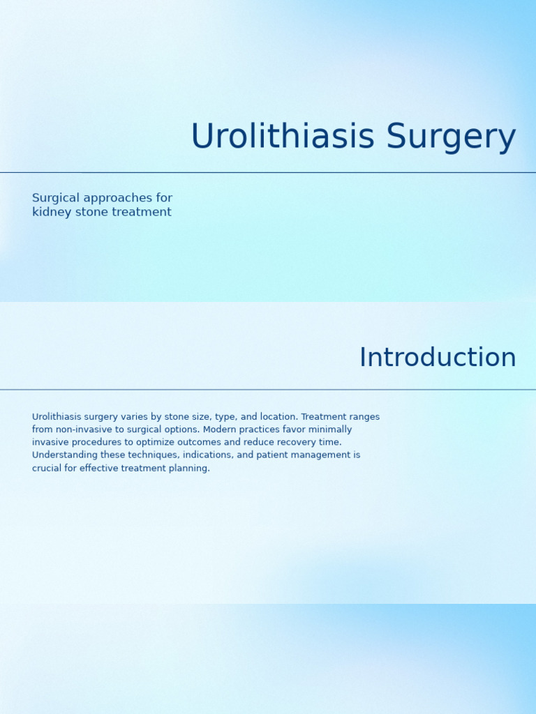 Urolithiasis Surgery | PDF | Surgery | Medical Specialties