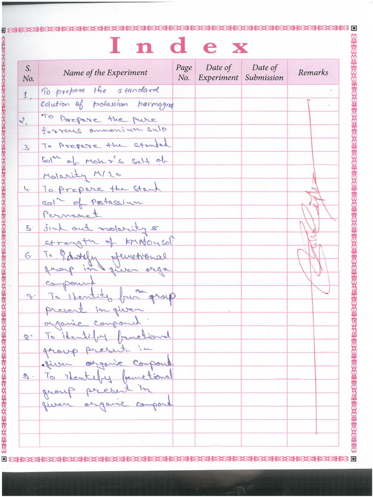 CHEMISTRY Practical Record | PDF