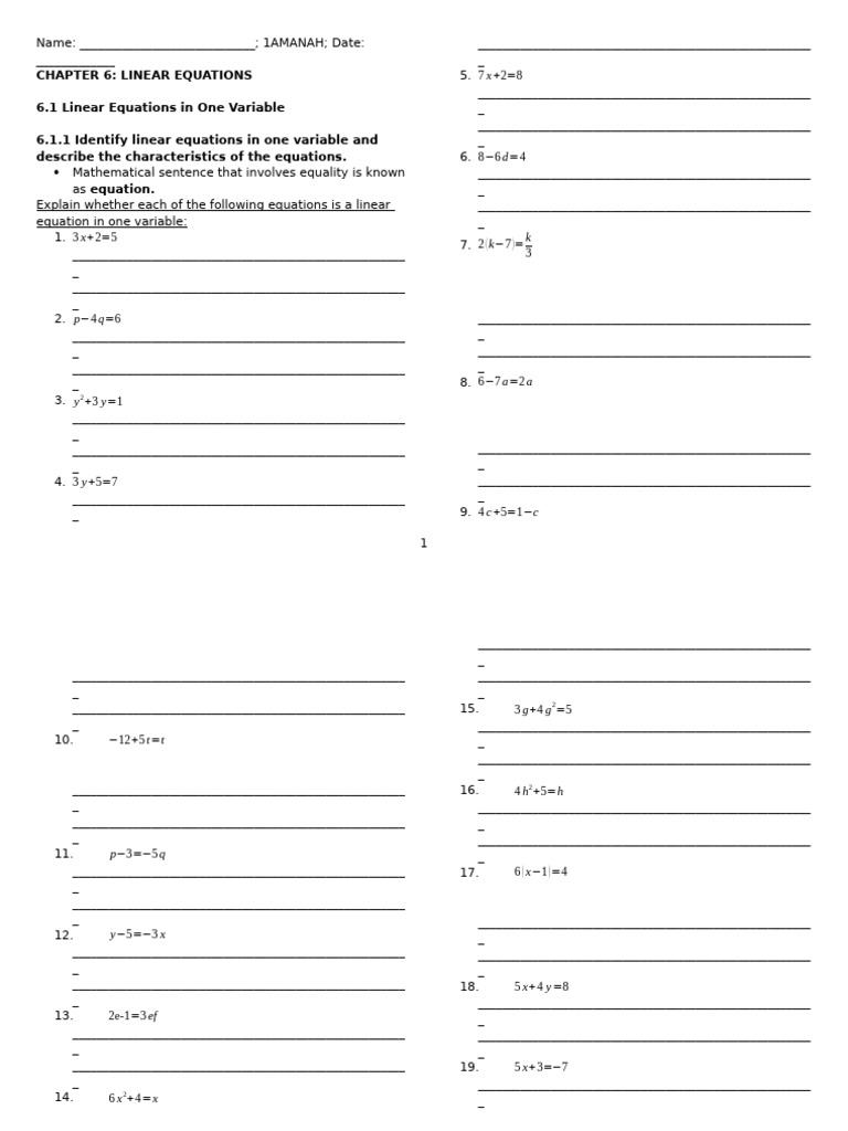 Chapter 6 | PDF | Equations | System Of Linear Equations