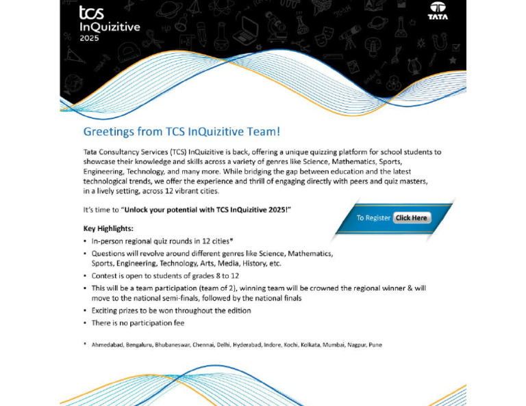 TCS InQuizitive 2025 Poster Main | PDF