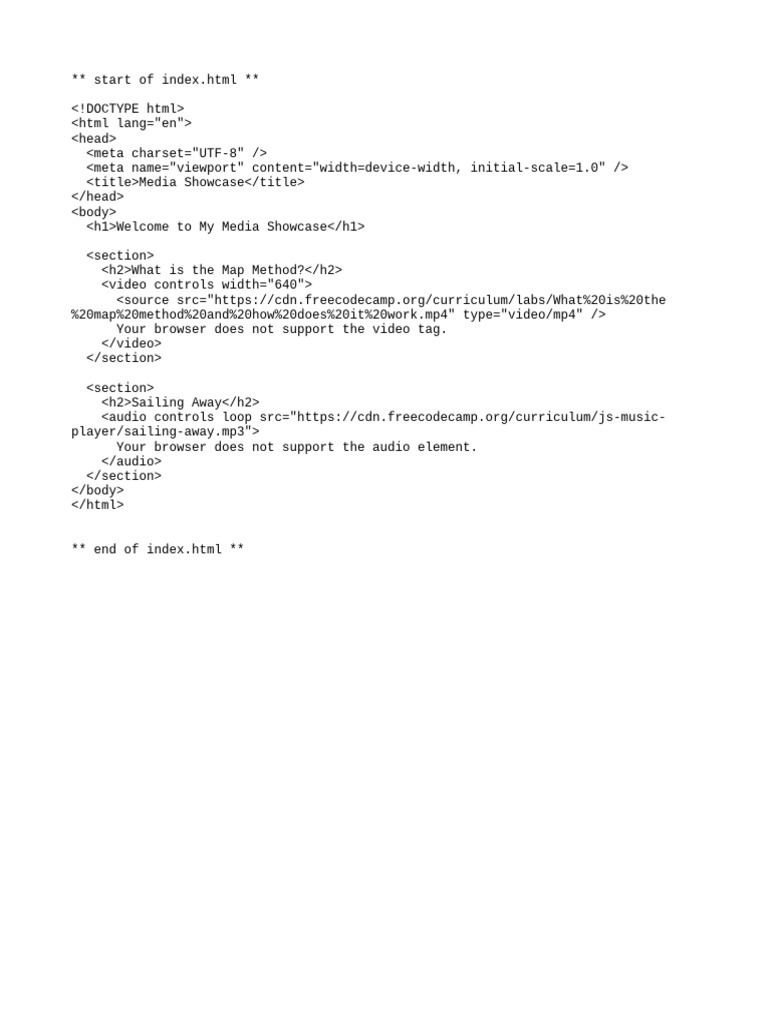 HTML Audio and Video Player Example | PDF