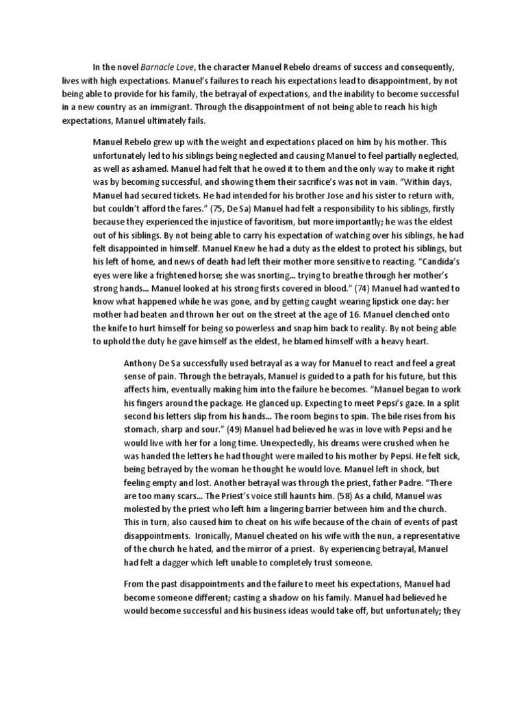 Betrayal and Disappointment in Barnacle Love | PDF