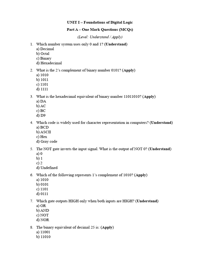 DLD_UNIT I | PDF | Logic Gate | Binary Coded Decimal