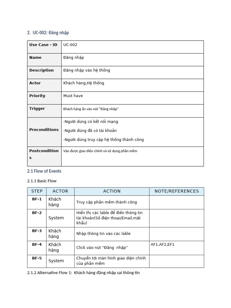 UC-002 Login | PDF