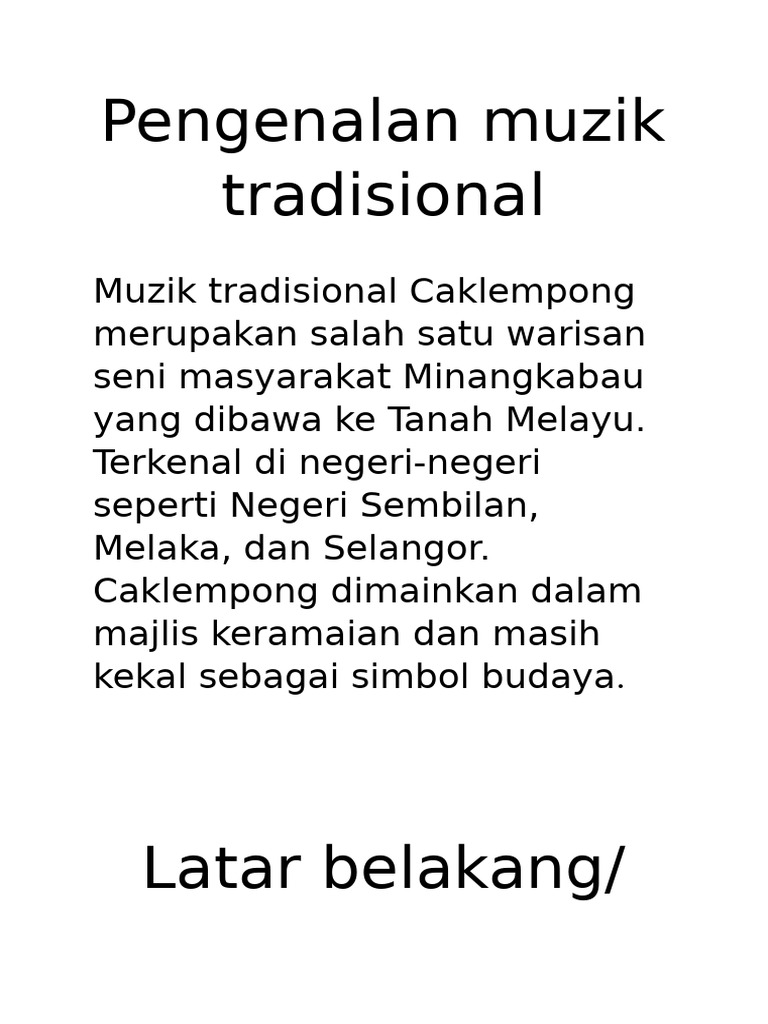 Caklempong: Warisan Muzik Minangkabau | PDF