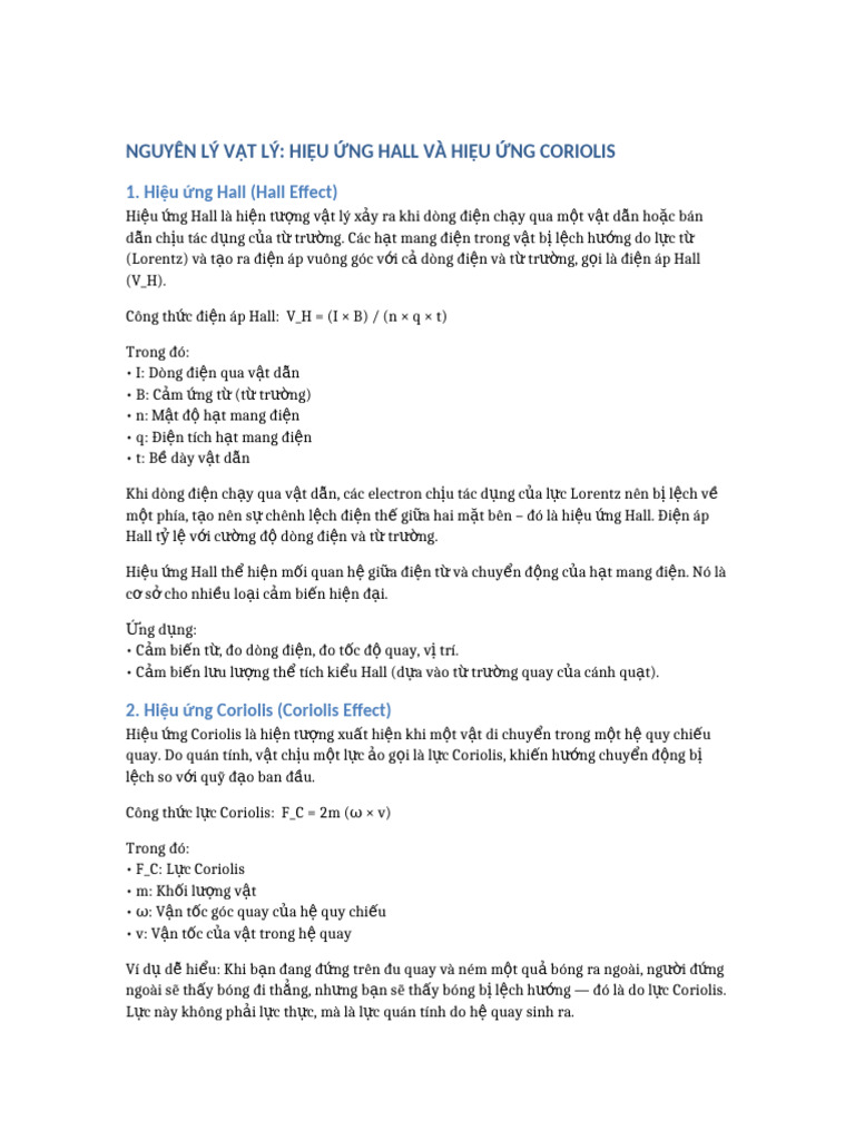 Hieu Ung Hall Va Coriolis | PDF