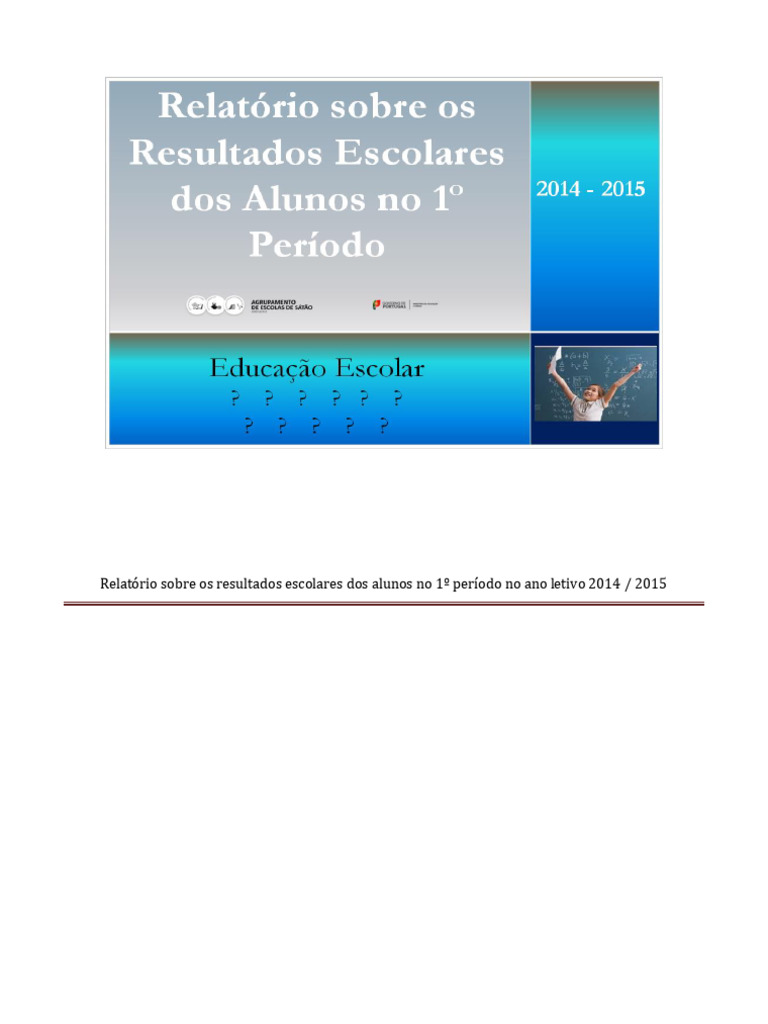 relatório sobre os resultados escolares 1º período | PDF | Lição ...