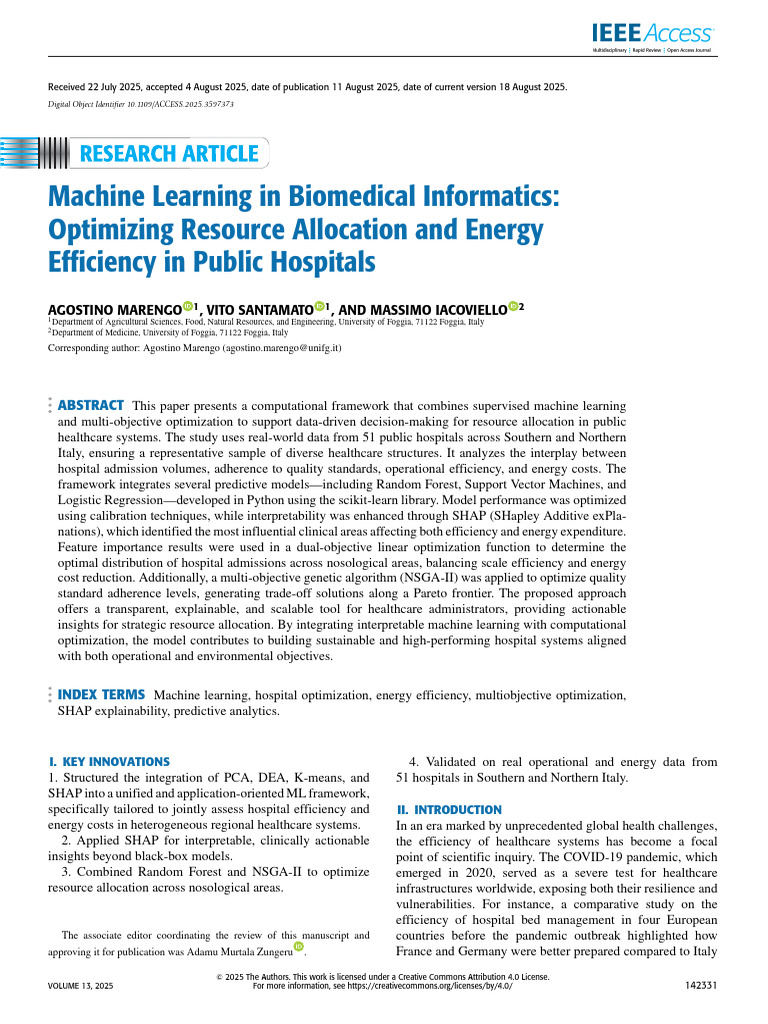 Optimizing Hospital Resources with ML | PDF | Machine Learning ...