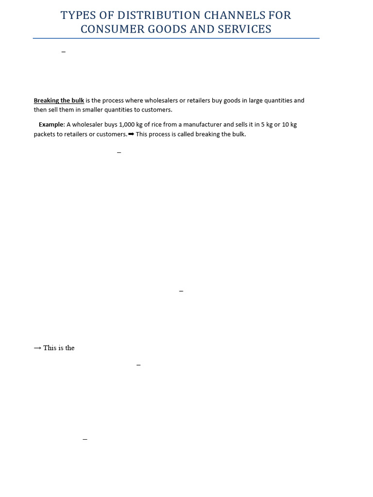 Types of Distribution Channels For Consumer Goods and Services | PDF ...