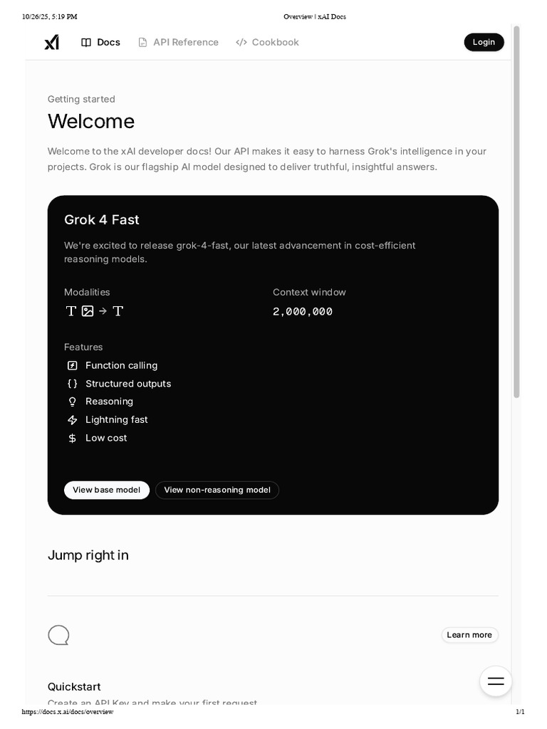 Overview - XAI Docs | PDF